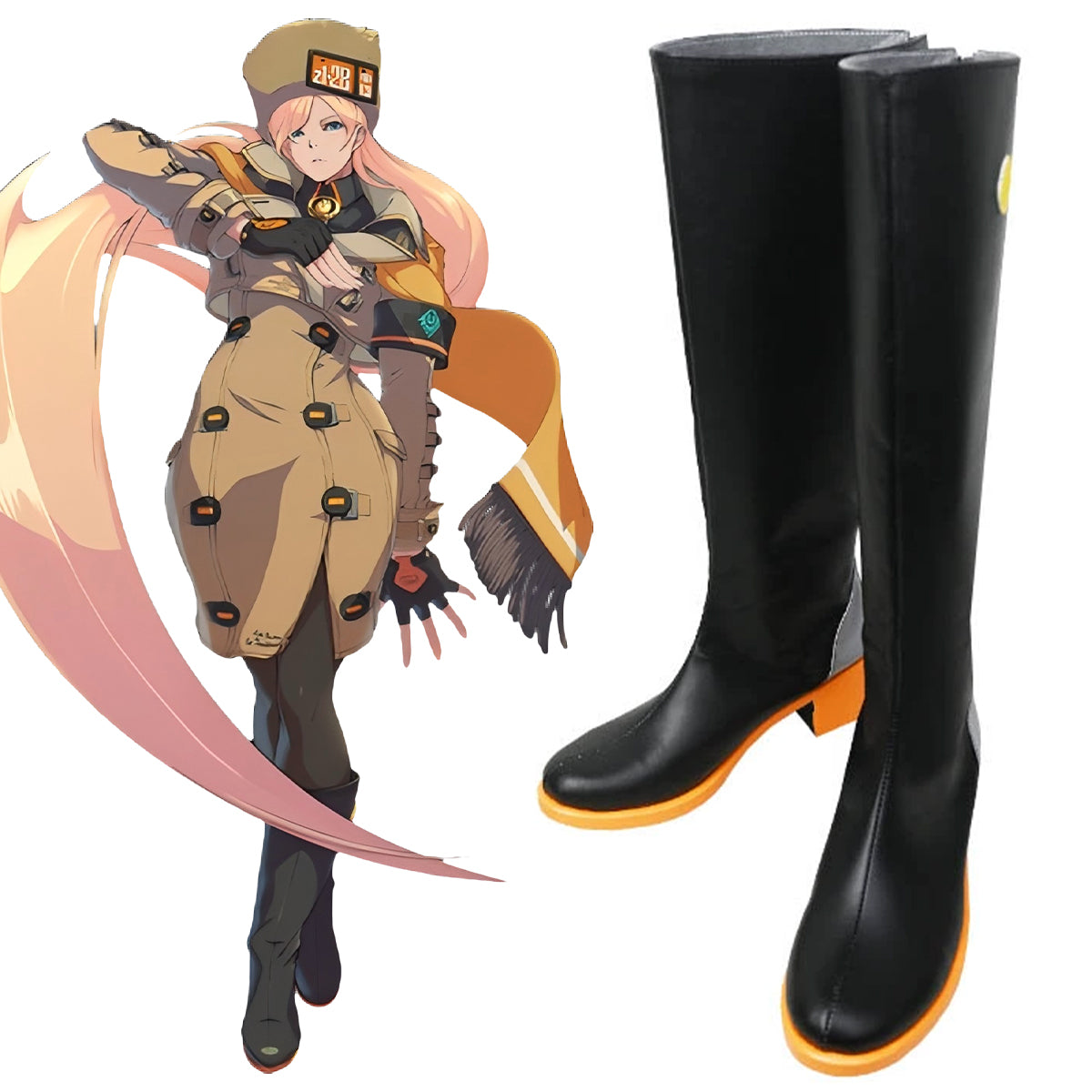 Guilty Gear STRIVE Millia Rage Black Shoes Cosplay Boots – Gcosplay
