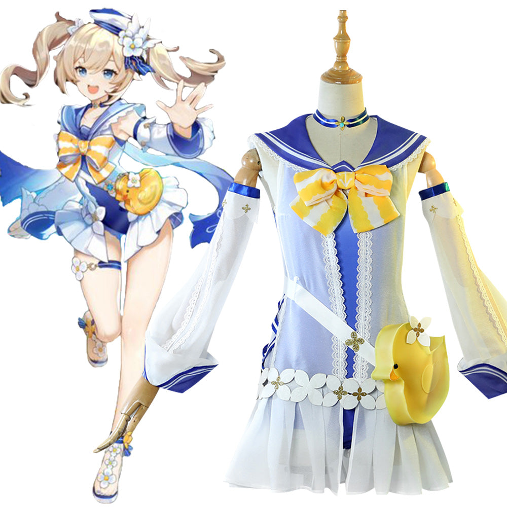 Genshin Impact Barbara Summertime Sparkle Cosplay Costume – Gcosplay