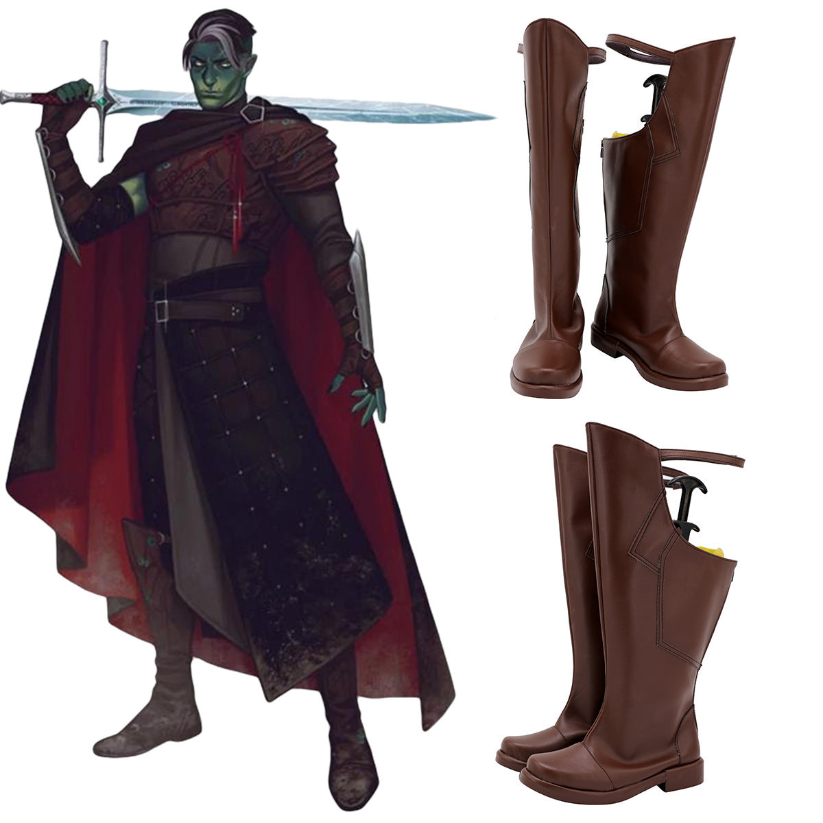 Critical Role Fjord - 10th Level Brown Shoes Cosplay Boots – Gcosplay