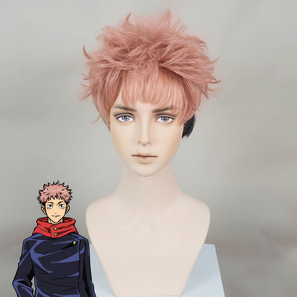 Jujutsu Kaisen Sorcery Fight Yuji Itadori Pink Black Cosplay Wig – Gcosplay