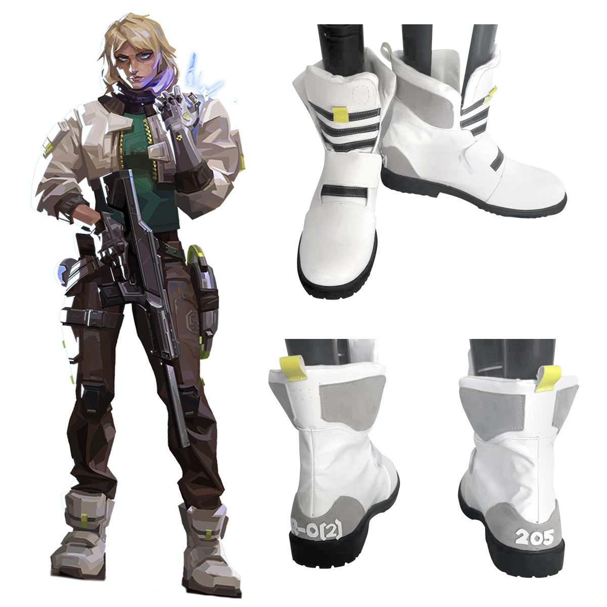 Valorant Agent 23 Deadlock White Cosplay Shoes – Gcosplay