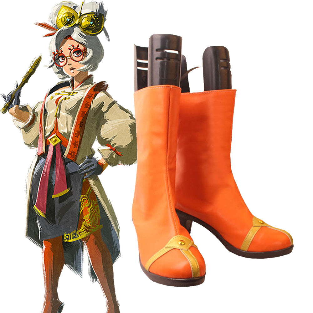 The Legend of Zelda: Tears of the Kingdom Purah Orange Cosplay Shoes ...
