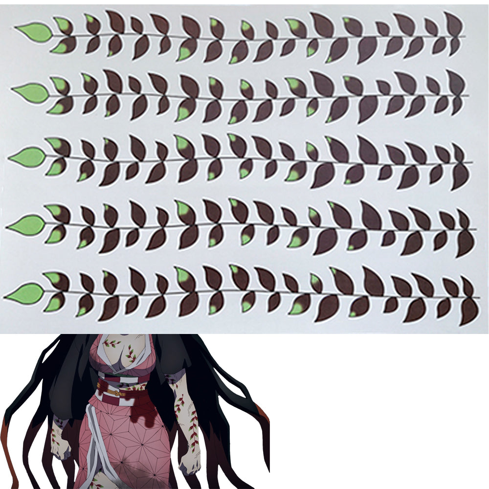 Demon Slayer: Kimetsu No Yaiba Nezuko Kamado Tatto Sticker Cosplay Acc ...