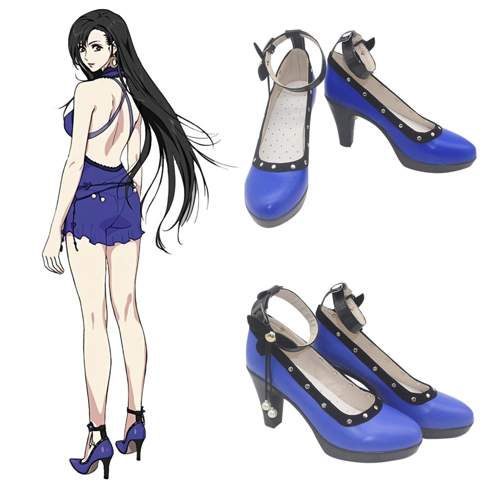 Final Fantasy VII Remake FF7 Tifa Lockhart Blue Cosplay Shoes – Gcosplay
