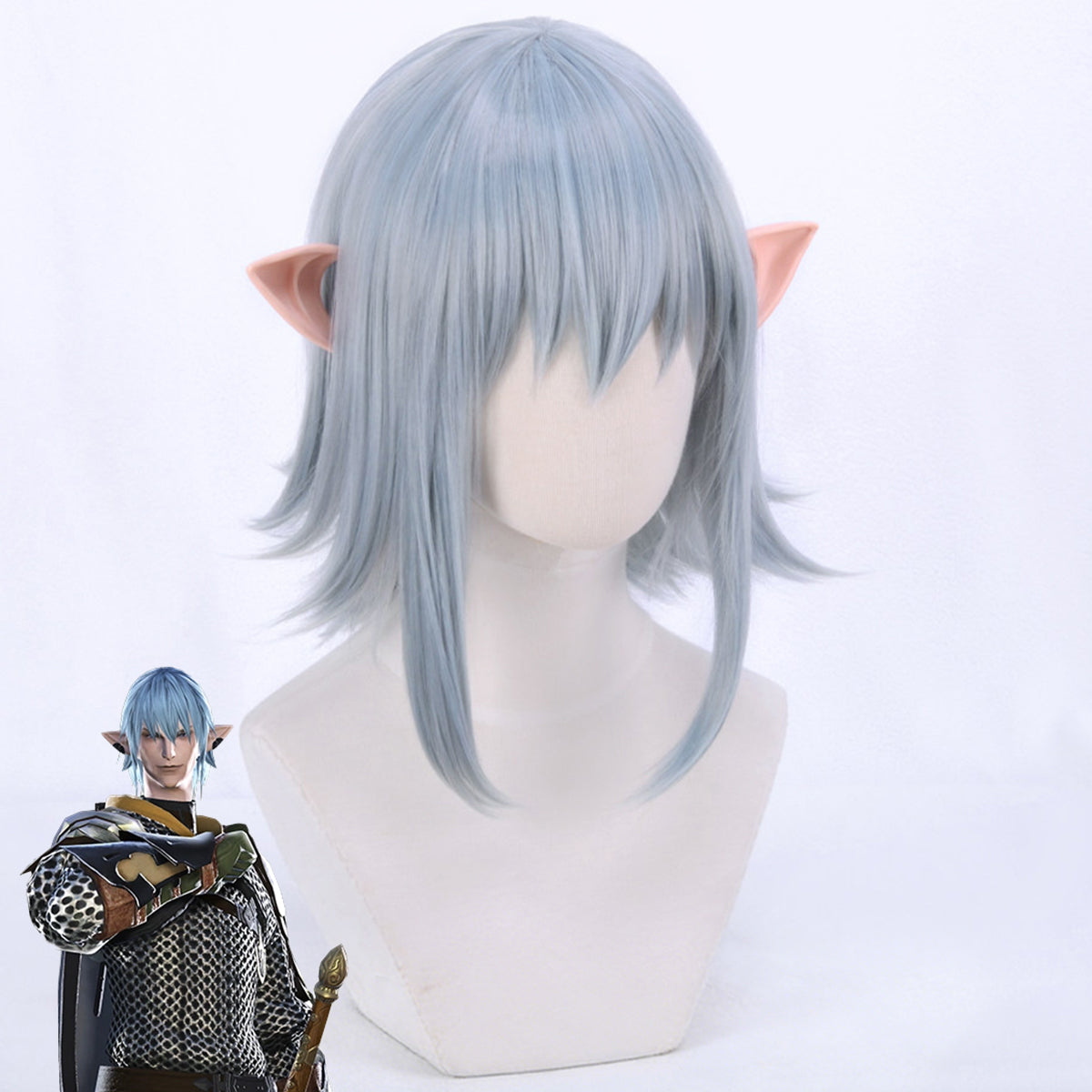 Final Fantasy XIV FF14 Haurchefant Greystone Blue Cosplay Wig – Gcosplay