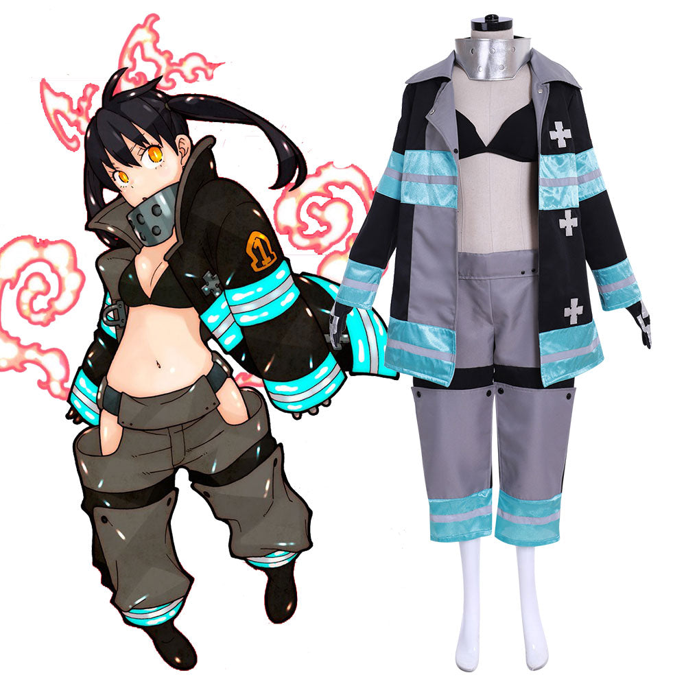 Fire Force Enen no Shouboutai Kotatsu Tamaki Battle Suit Cosplay Costu ...