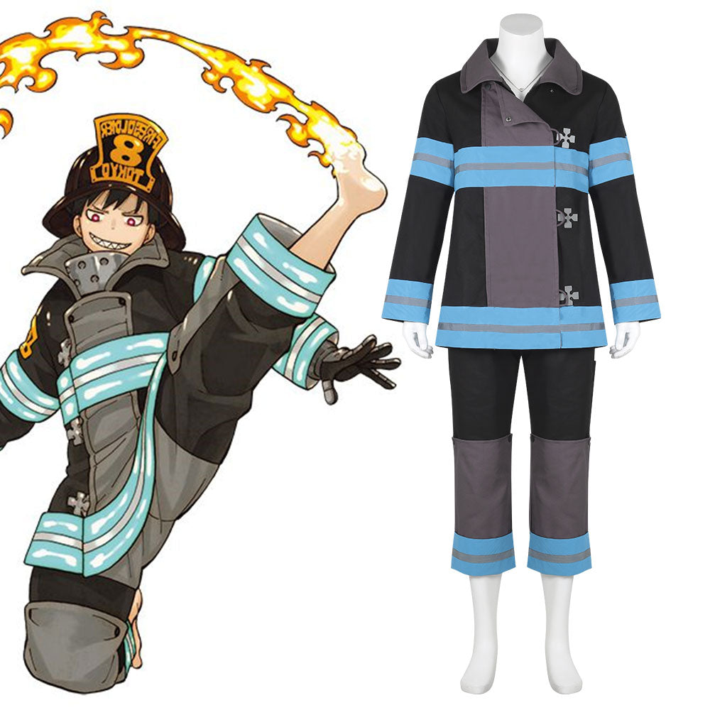 Fire Force Enen no Shouboutai Shinra Kusakabe Battle Suit Top Pants Co ...