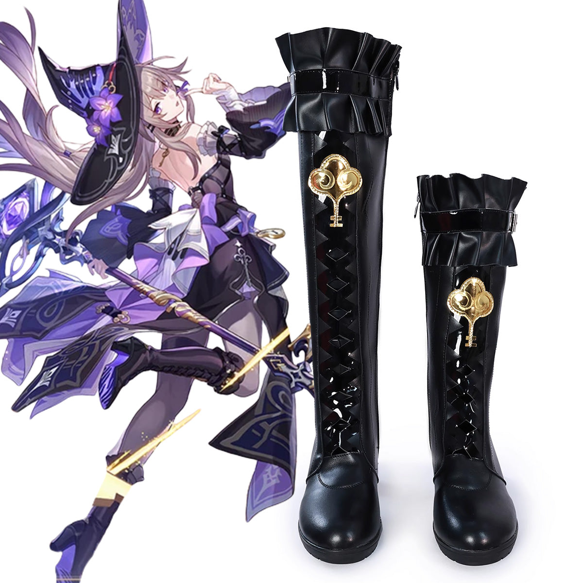 Honkai: Star Rail The Herta Herta Prime Purple Shoes Cosplay Boots ...