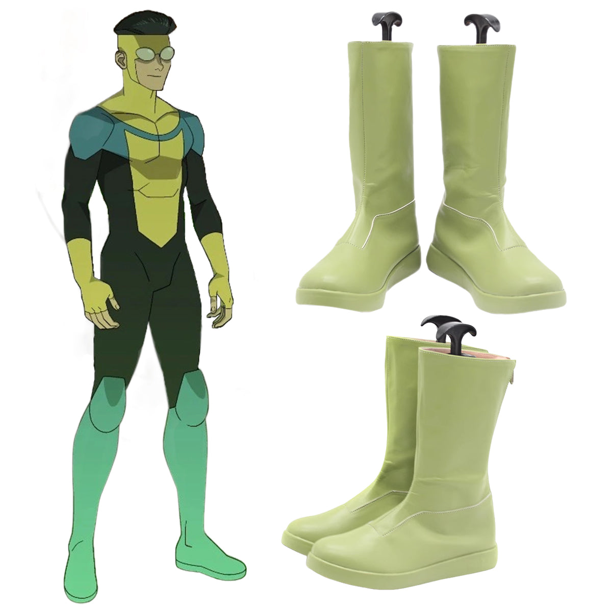 Invincible Sinister Mark Evil Mark Green Shoes Cosplay Boots – Gcosplay