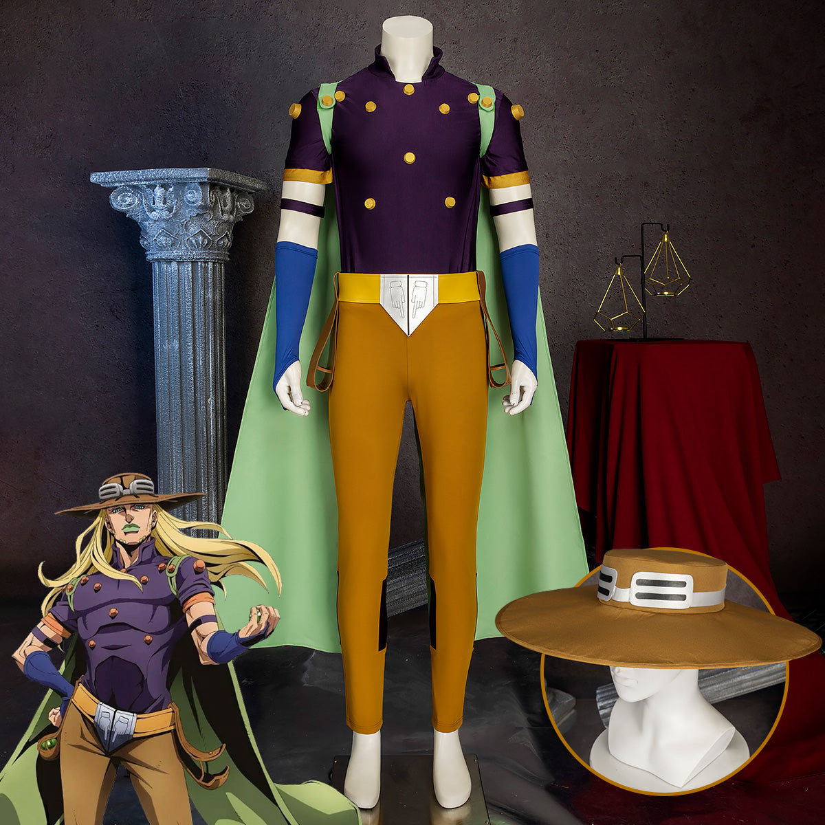 JoJo's Bizarre Adventure: Steel Ball Run Anime Gyro Zeppeli Cosplay Co ...