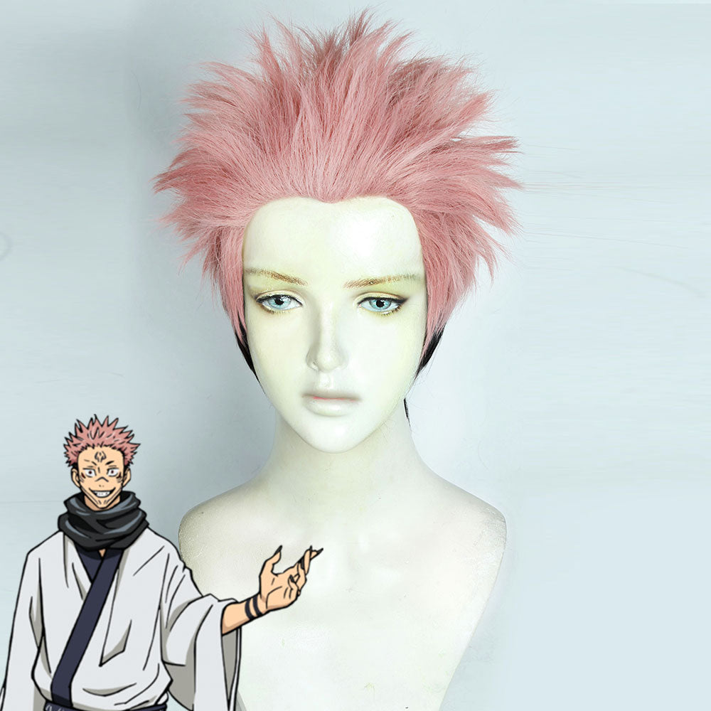 Jujitsu Fight Sorcery Fight Sukuna Ryomen Pink Black Cosplay Wig – Gcosplay