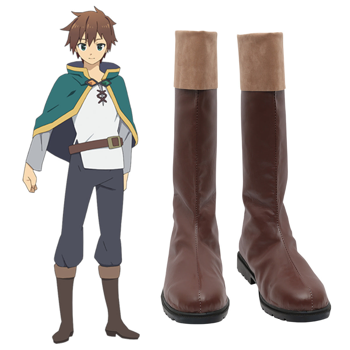 Kono Subarashii Sekai ni Shukufuku o Kazuma Sato Brown Shoes Cosplay B – Gcosplay
