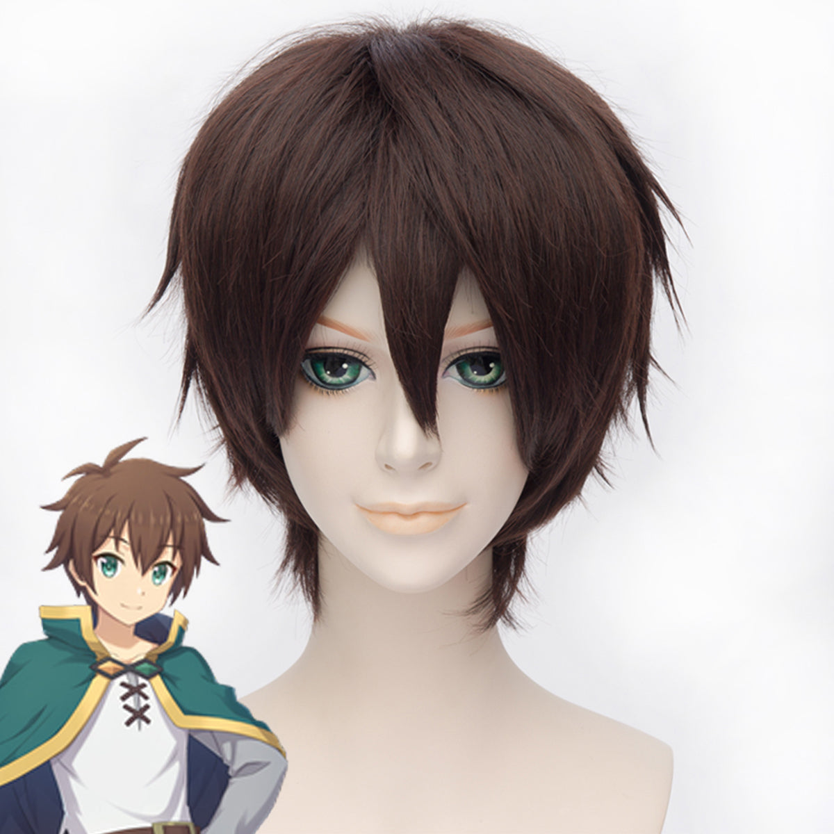 Kono Subarashii Sekai ni Shukufuku o Kazuma Sato Brwon Cosplay Wig ...