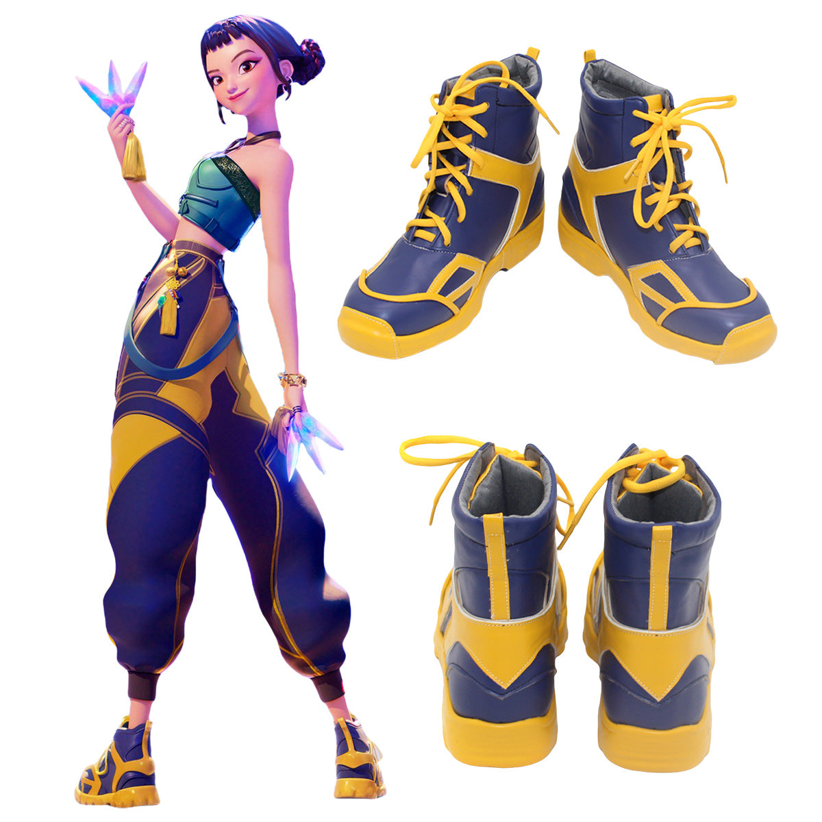 Kpop Demon Hunters Zoey Yellow Cosplay Shoes – Gcosplay