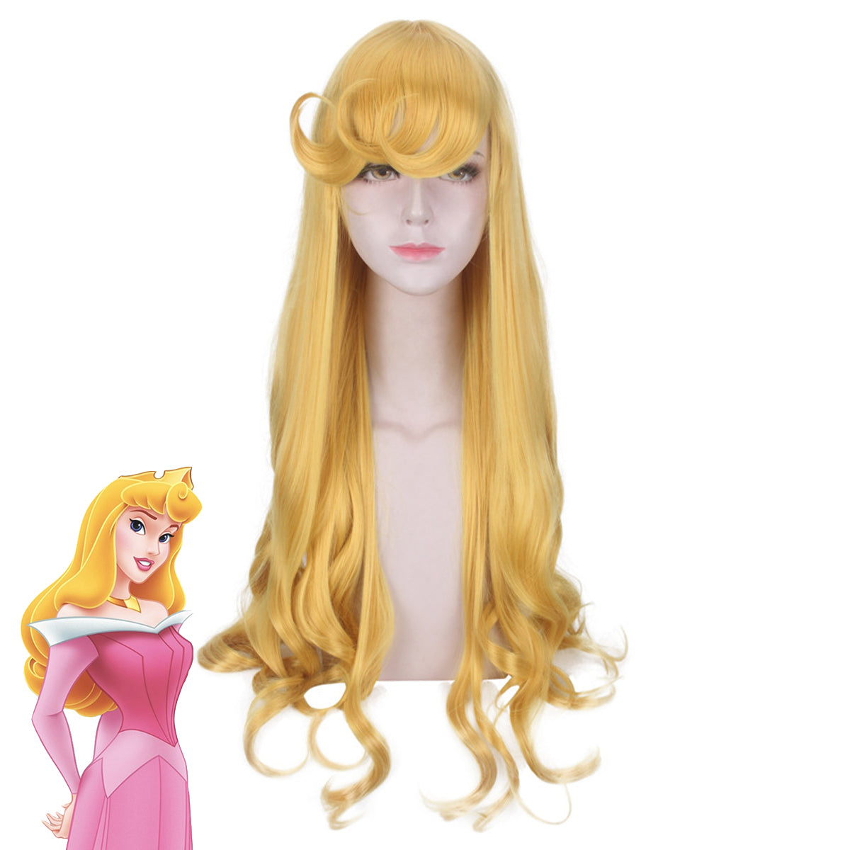 Lacos Disney Sleeping Beauty Aurora Princess Long Wavy Blonde Style Co ...