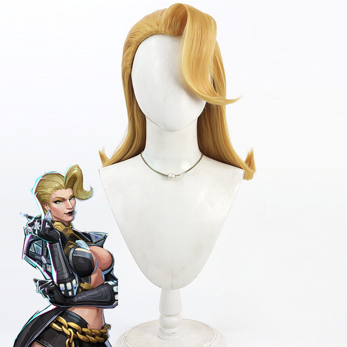 Marvel Rivals White Queen Emma Frost X-Revolution Golden Cosplay Wig ...