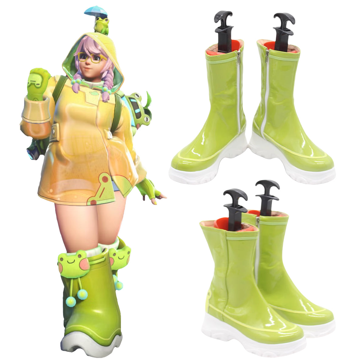 Overwatch 2 OW2 Rainy Day Mei Green Shoes Cosplay Boots – Gcosplay