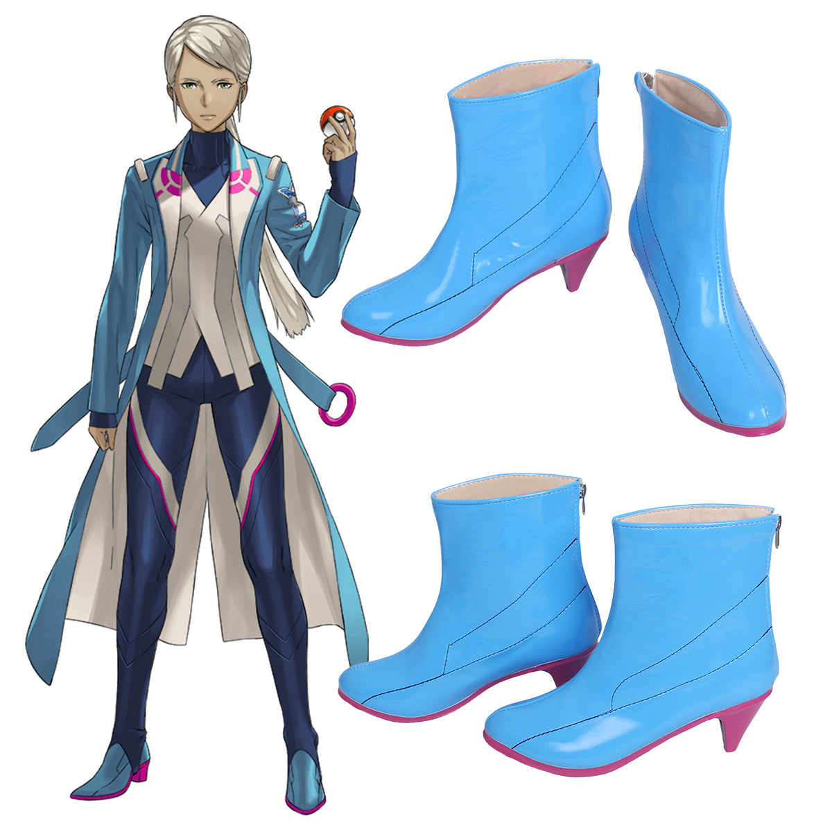 Pokemon GO PM Blanche Team Mystic Blue Cosplay Shoes – Gcosplay