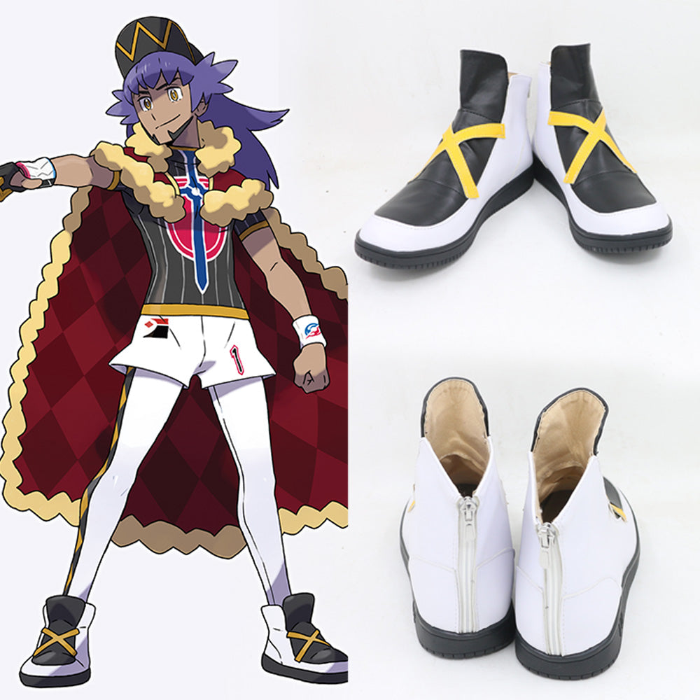 Pokemon Sword And PM Shield Leon Black White Cosplay Shoes – Gcosplay