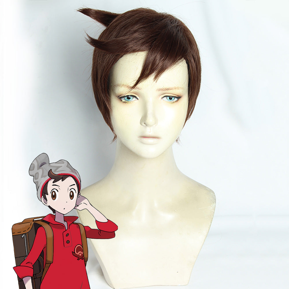 Pokemon Sword And Shield Male Trainer Brown Cosplay Wig – Gcosplay