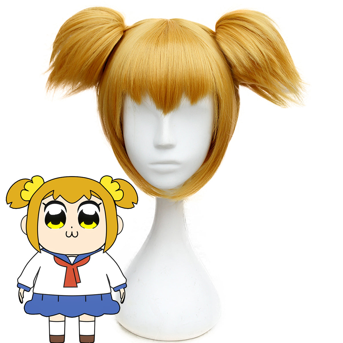 Pop Team Epic Poputepipikku Popuko Orange Yellow Cosplay Wig – Gcosplay