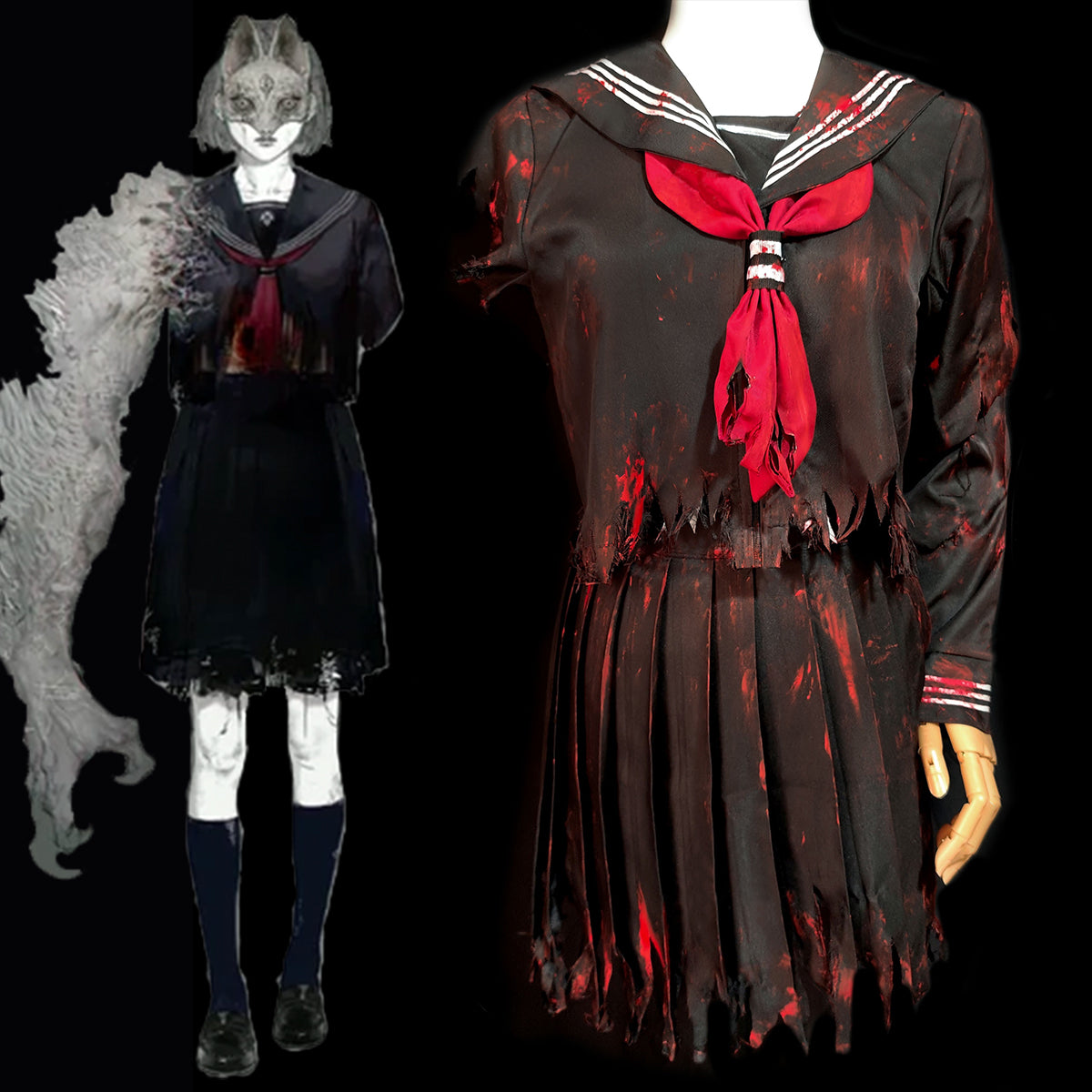 Silent Hill f Hinako Shimizu Battle-Worn Uniform Cosplay Costume – Gcosplay