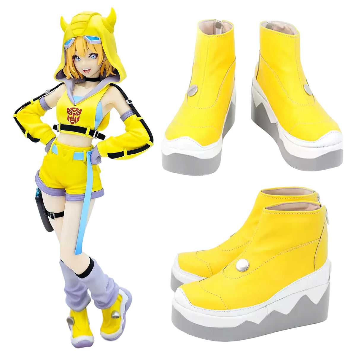 Transformers Female Bumblebee Yellow Cosplay Shoes – Gcosplay