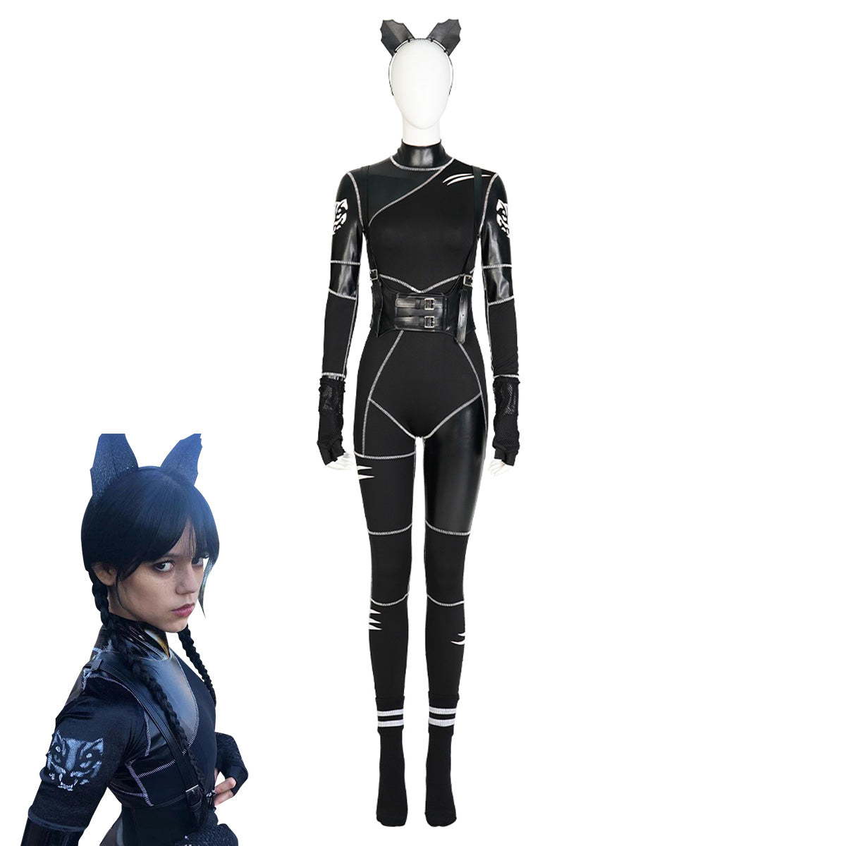 Wednesday The Addams Family (2022 TV Series) Wednesday Cat Suit Cospla ...