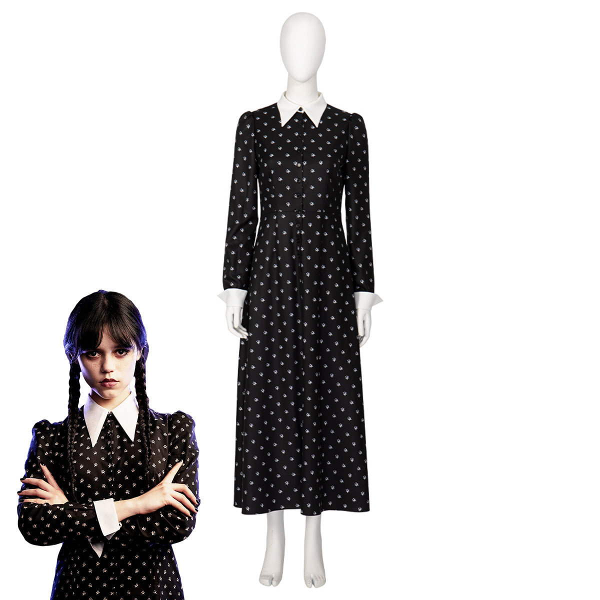 Wednesday The Addams Family (2022 TV Series) Wednesday Cosplay Costume ...