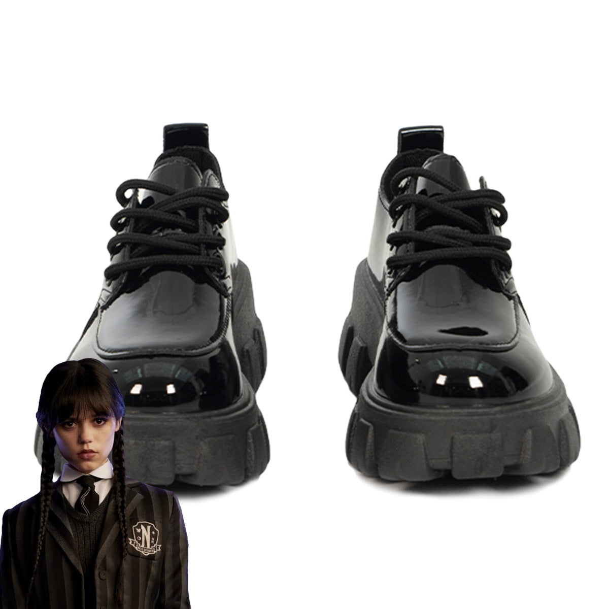 Wednesday The Addams Family Wednesday Black Cosplay Shoes – Gcosplay