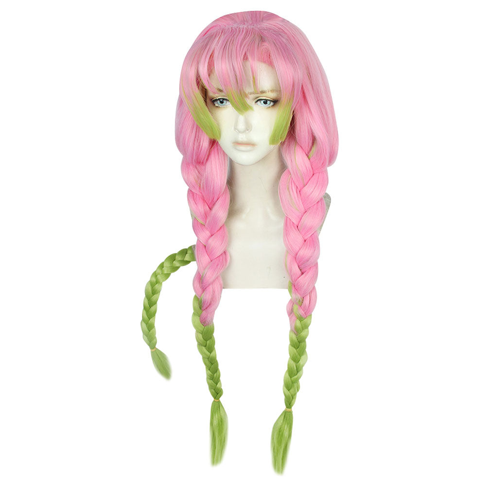 Demon Slayer: Kimetsu No Yaiba Kanroji Mitsuri Pink Green Cosplay Wig ...