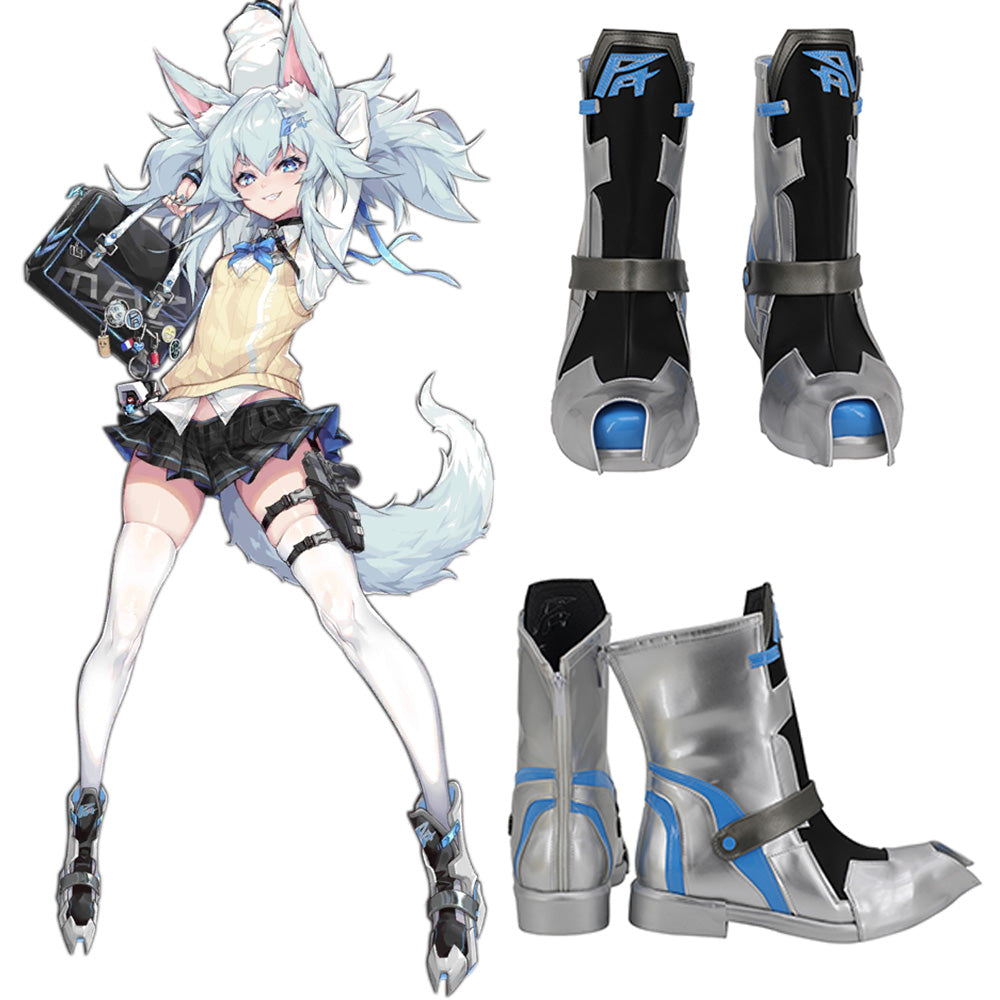 Girls Frontline PA15 Sliver Black Shoes Cosplay Boots – Gcosplay