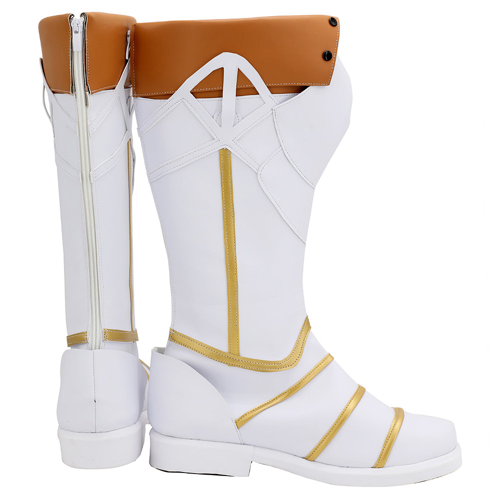Fate Grand Order Gareth Golden Brown White Cosplay Shoes – Gcosplay