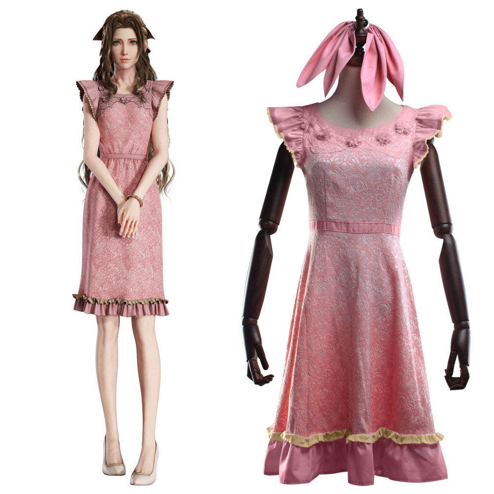 Final Fantasy VII Remake FF7 Aerith Gainsborough Dress Cosplay Costume ...