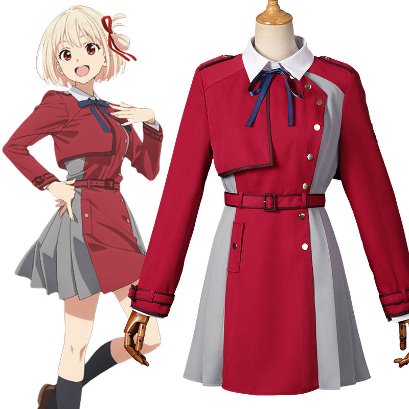 Lycoris Recoil Chisato Nishikigi Red Uniform Cosplay Costume – Gcosplay
