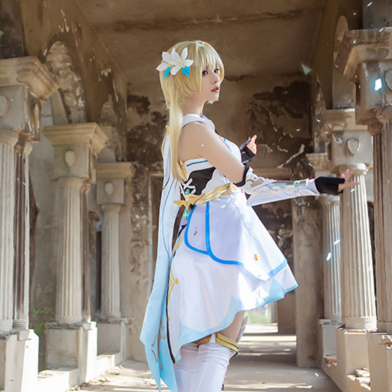 Genshin Impact Player Female Traveler Lumine Cosplay Costume – Gcosplay