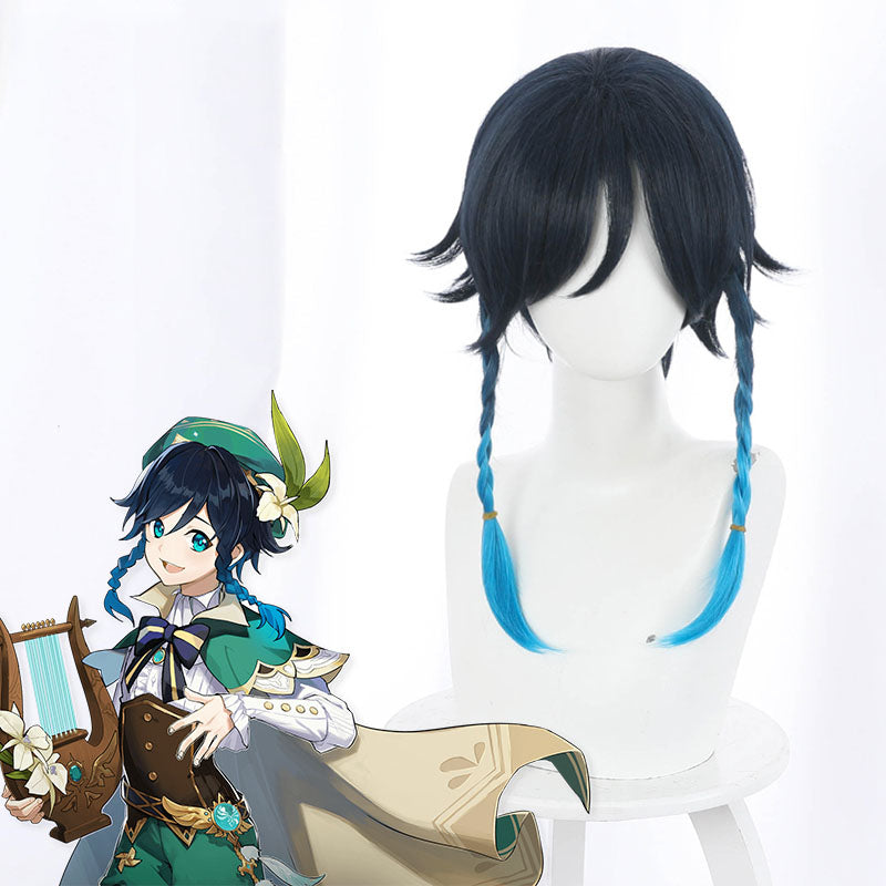 Genshin Impact Venti Halloween Blue Cosplay Wig – Gcosplay