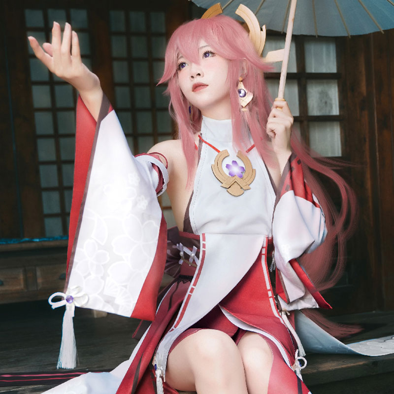 Genshin Impact Yae Miko Guuji Yae Halloween Cosplay Costume – Gcosplay